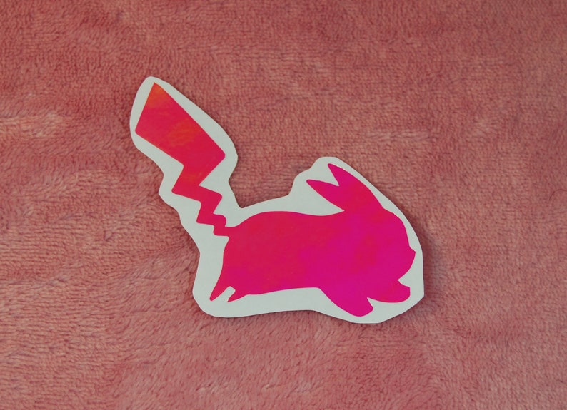 HOLOGRAPHIC Pikachu Silhouette VINYL STICKER Etsy UK holographic-pikachu-silhouette-vinyl-sticker-etsy-uk