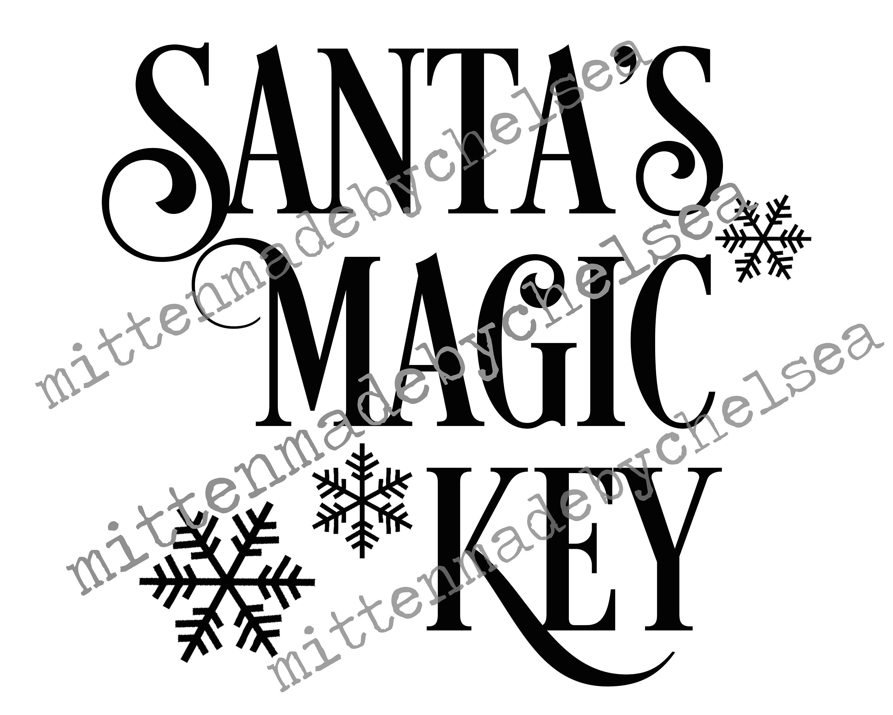 Santa's Magic Key SVG, DXF, PDF - Etsy
