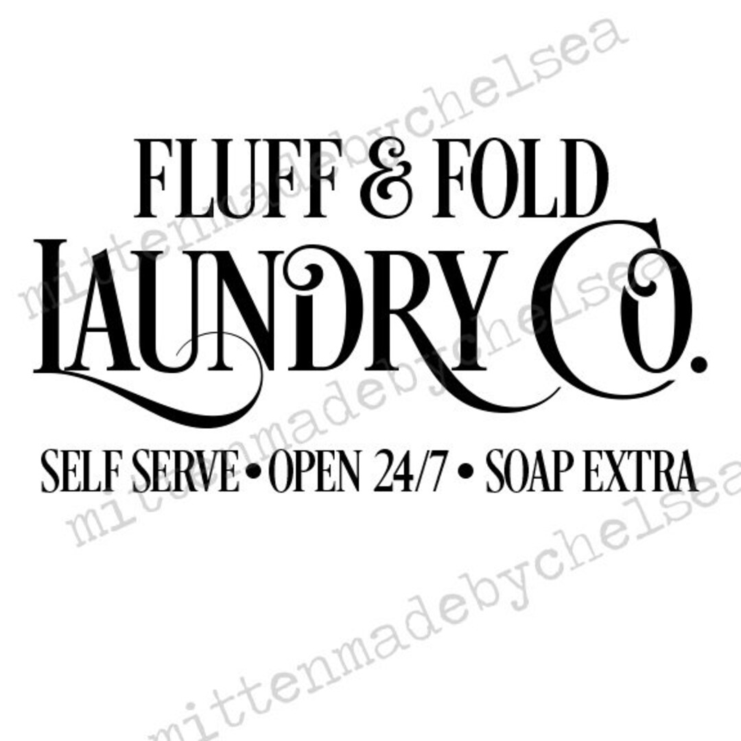 Fluff & Fold Laundry Co SVG PDF DXF Digital Cut File - Etsy
