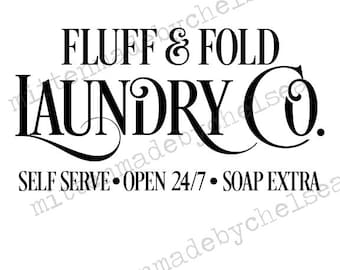 Fluff and Fold Laundry Sign SVG Fluff and Fold Silhouette Cut File ...
