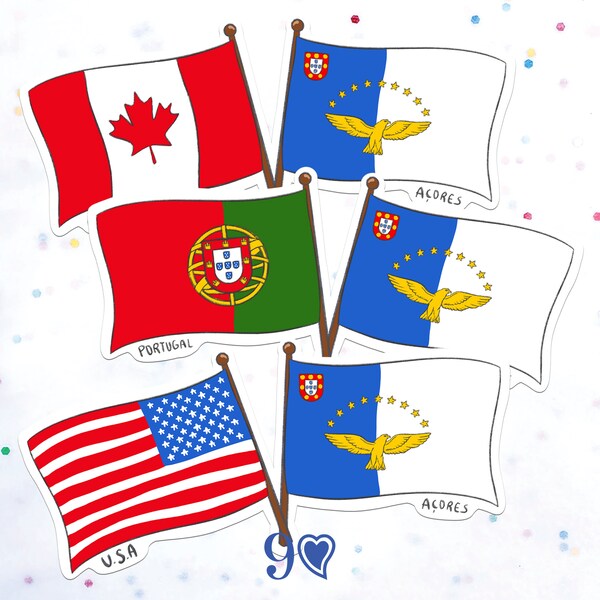 Azorean Flag Sticker - Etsy
