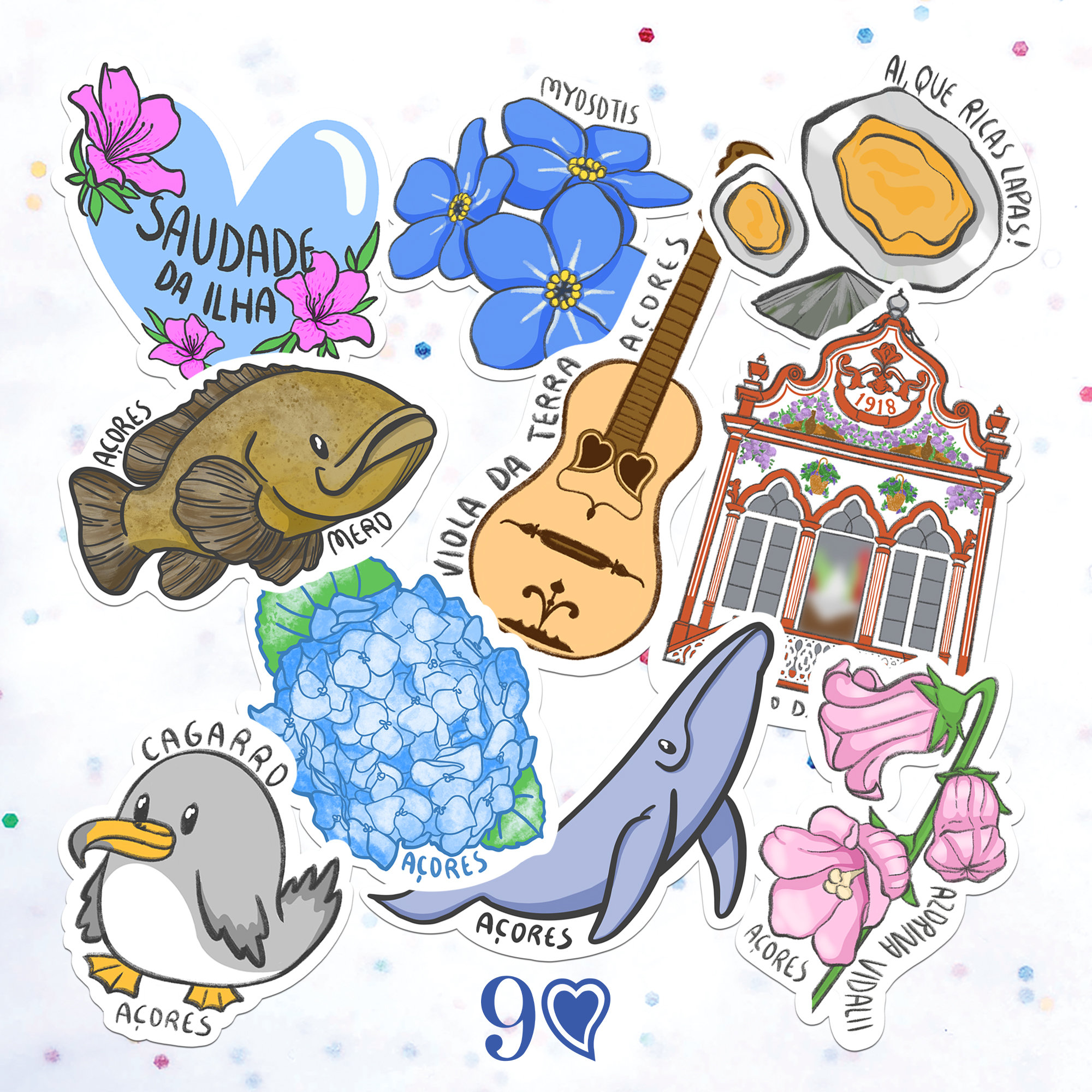 Azorean Sticker Pack of 10 Glossy Stickers Autocolantes | Etsy