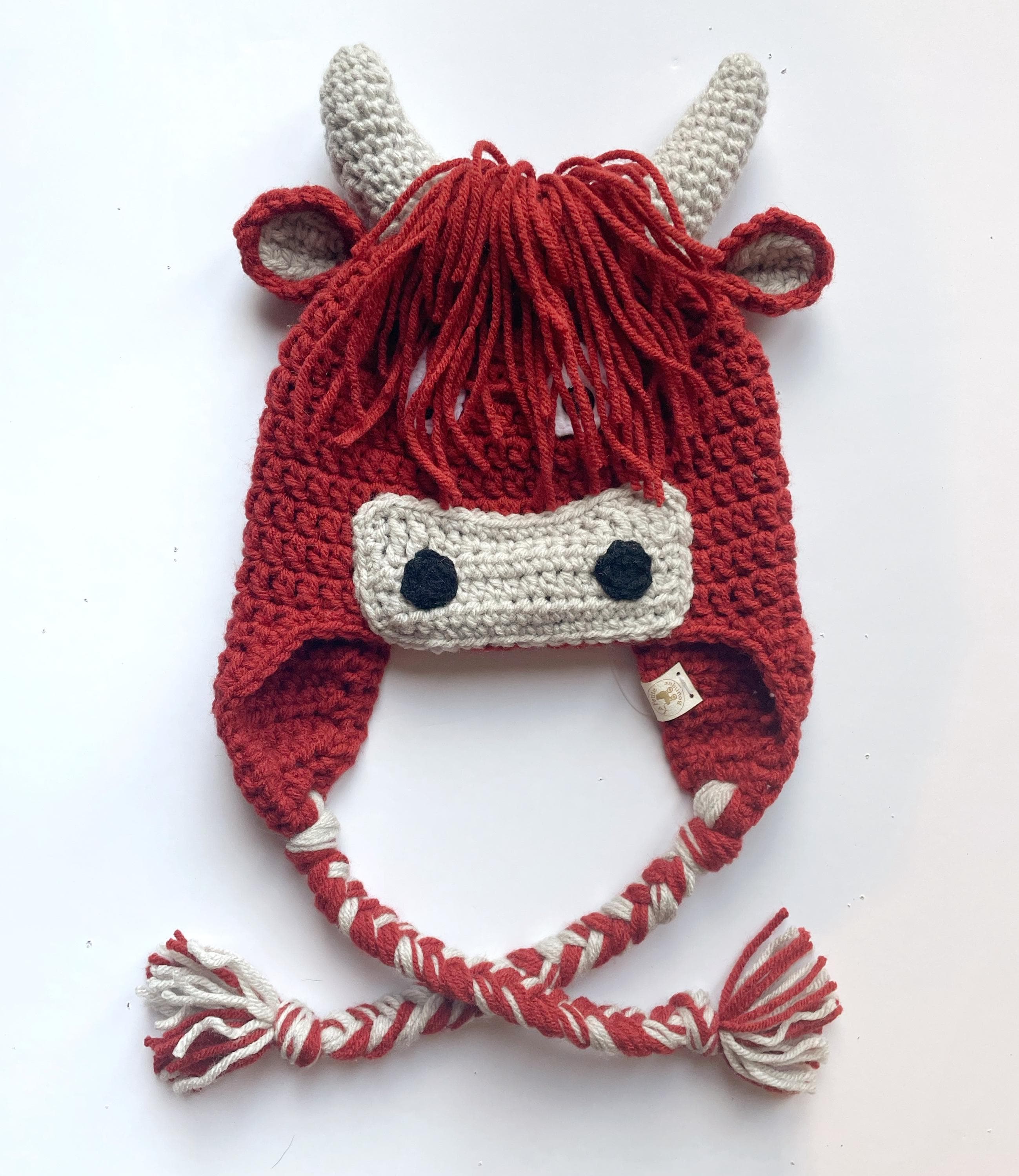 Highland Cow Hat, Crochet Hat, Cow, Adult, Toddler, Baby, Kid, Winter ...