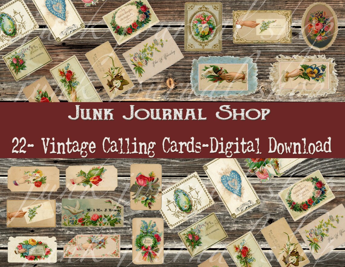 22 Vintage Calling Cards-digital Download ONLY. Vintage | Etsy