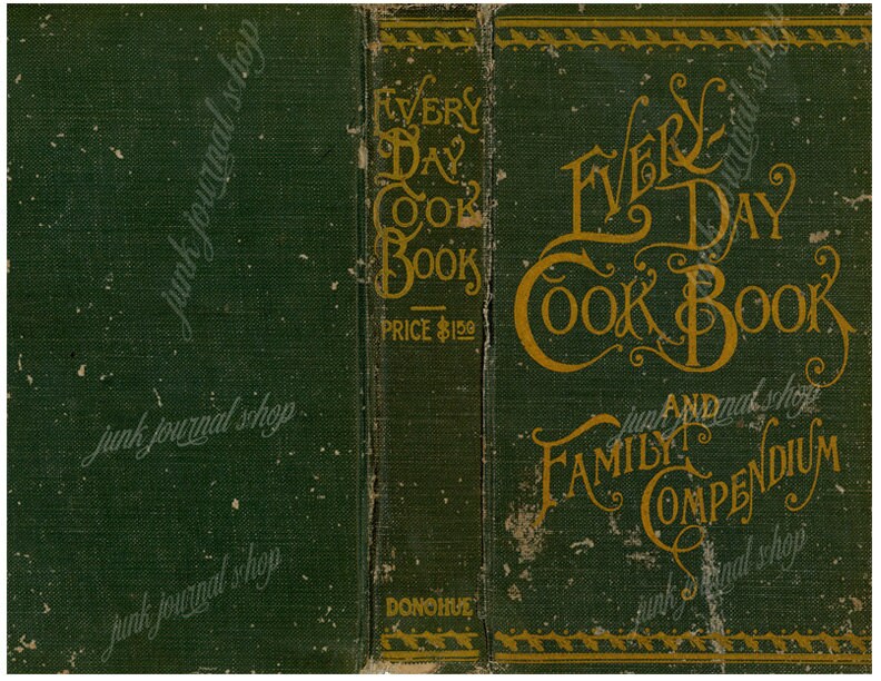 Printable Vintage Everyday Cookbook Covers. Digital Download - Etsy