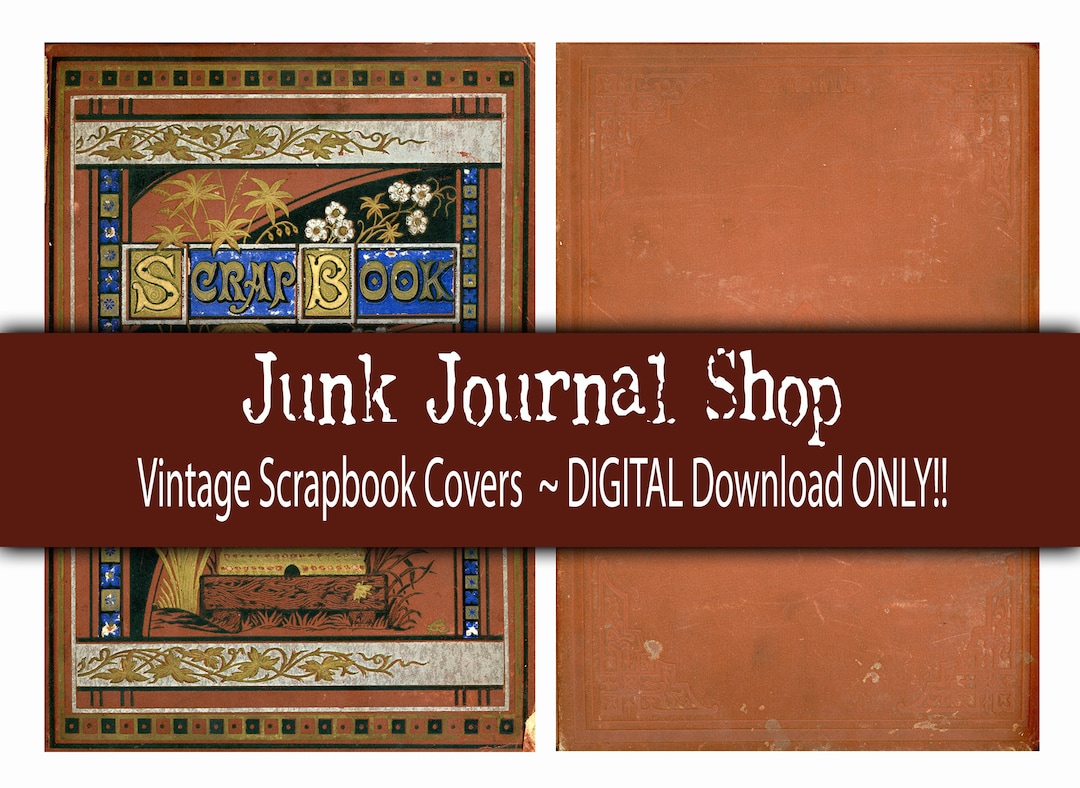 Vintage Scrap Book Cover-digital Download Only!!! Front and Back Cover ...