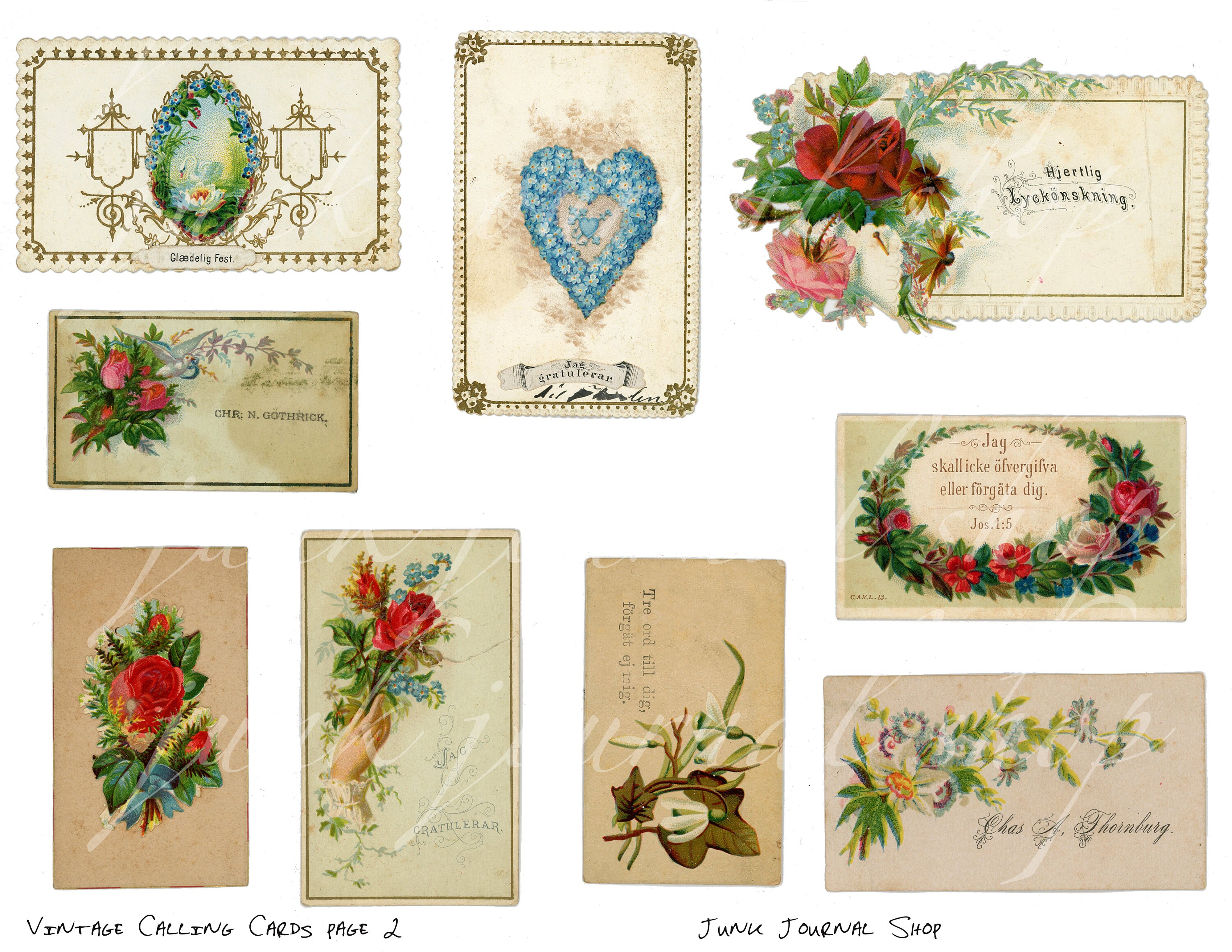 22 Vintage Calling Cards-digital Download ONLY. Vintage | Etsy