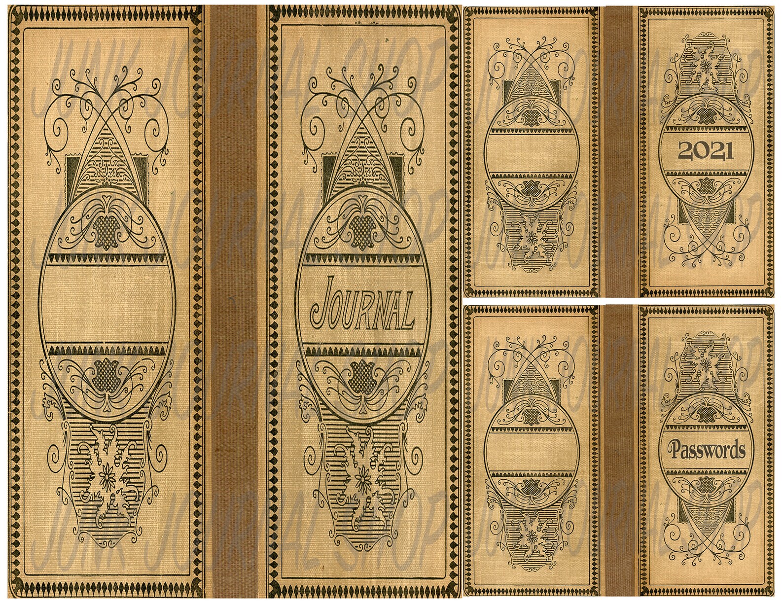 Gold Vintage Ledger Covers 6 Sizes. Digital Download Only | Etsy