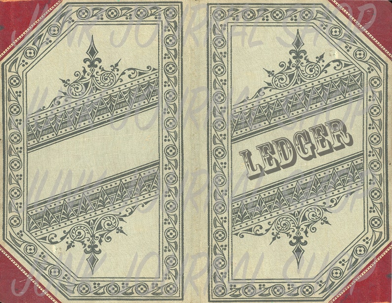 Printable Vintage Ledger Covers 6 Sizes Digital Download | Etsy