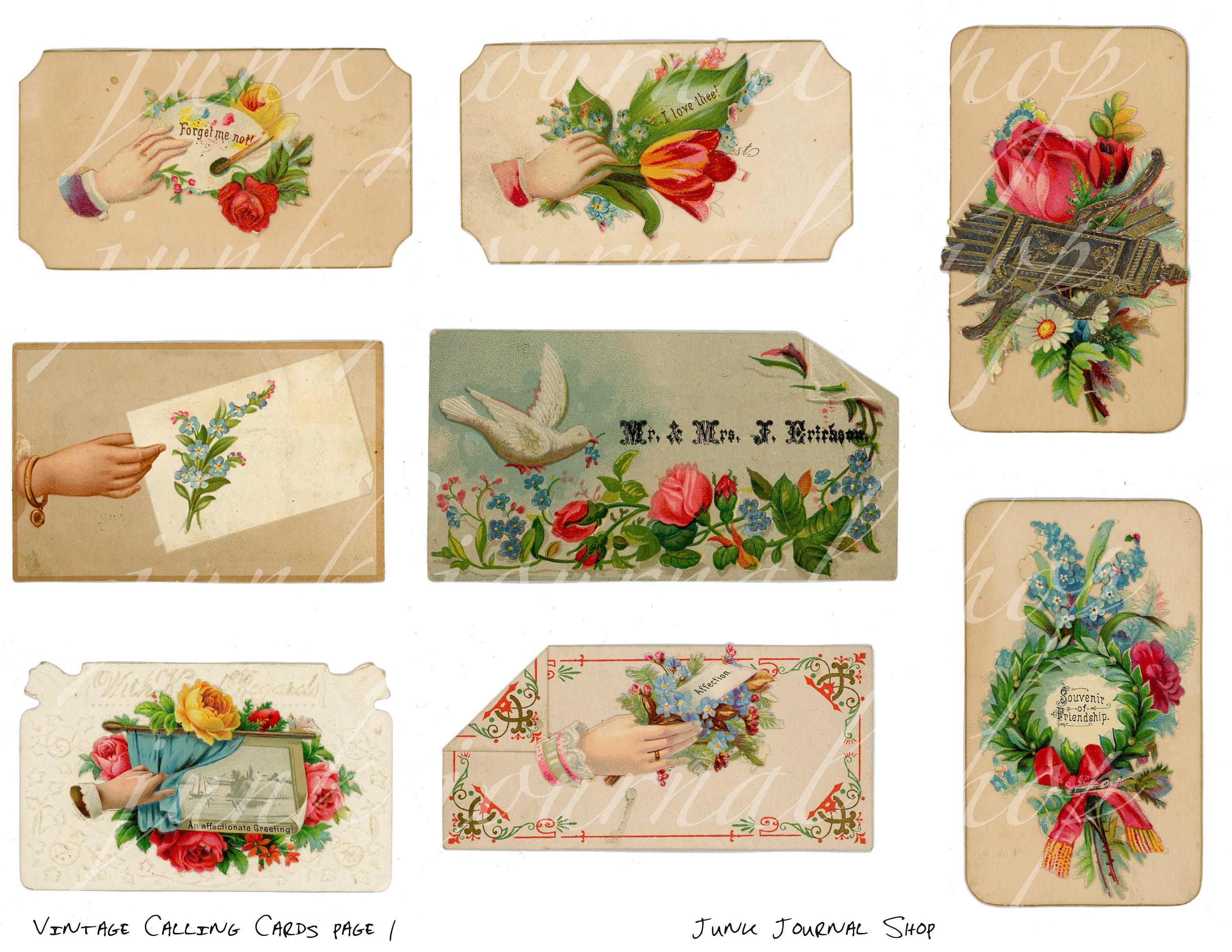 22 Vintage Calling Cards-digital Download ONLY. Vintage | Etsy