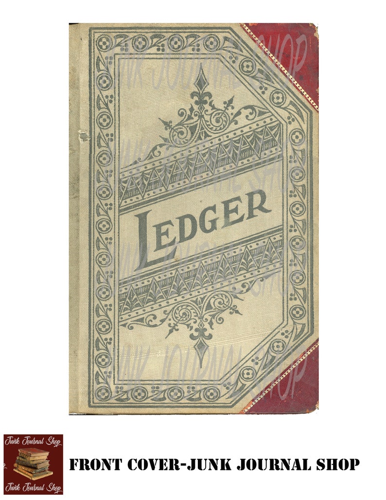 Printable Vintage Ledger Covers 6 Sizes Digital Download | Etsy