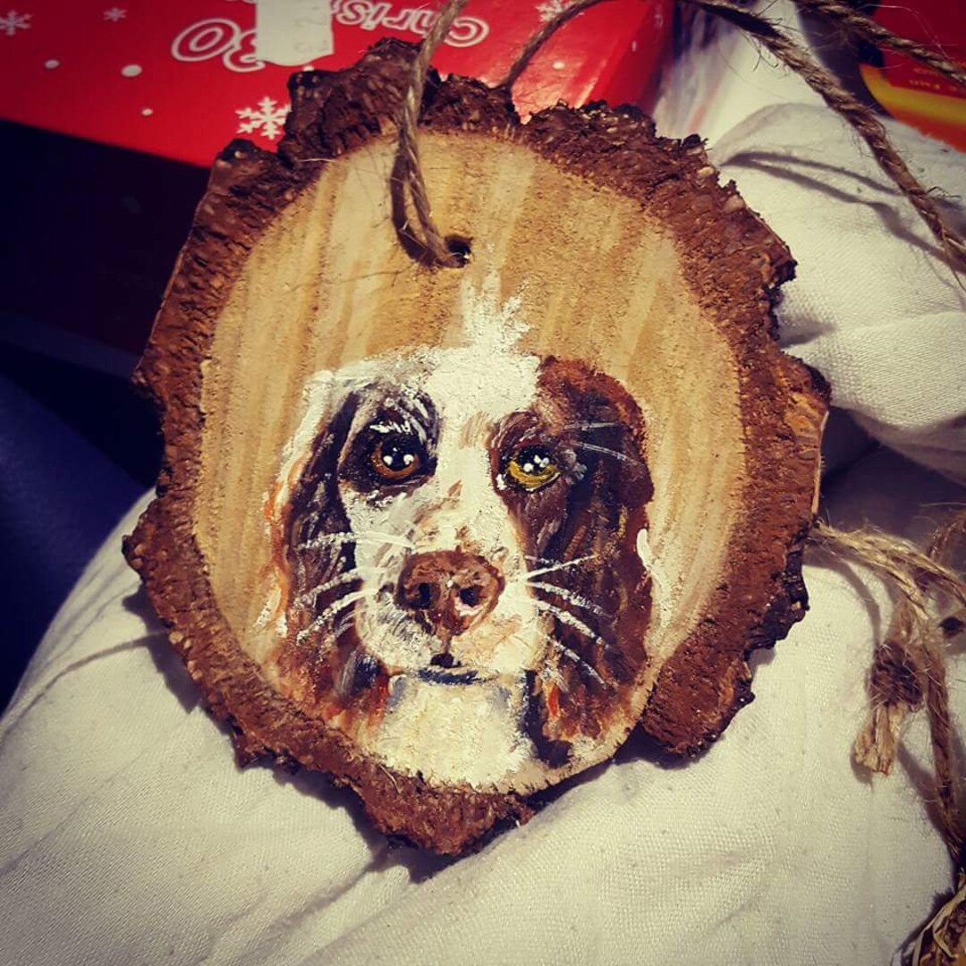 Personal Pet Portraits to Mini Log Slice - Etsy