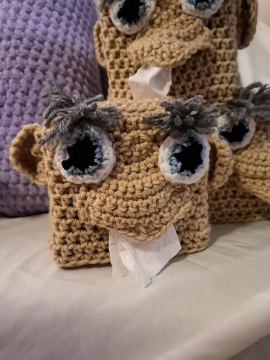 Tissue Box Cover,crochet Tissue Box Cover, Grumpy Old Man Tissue Box ...