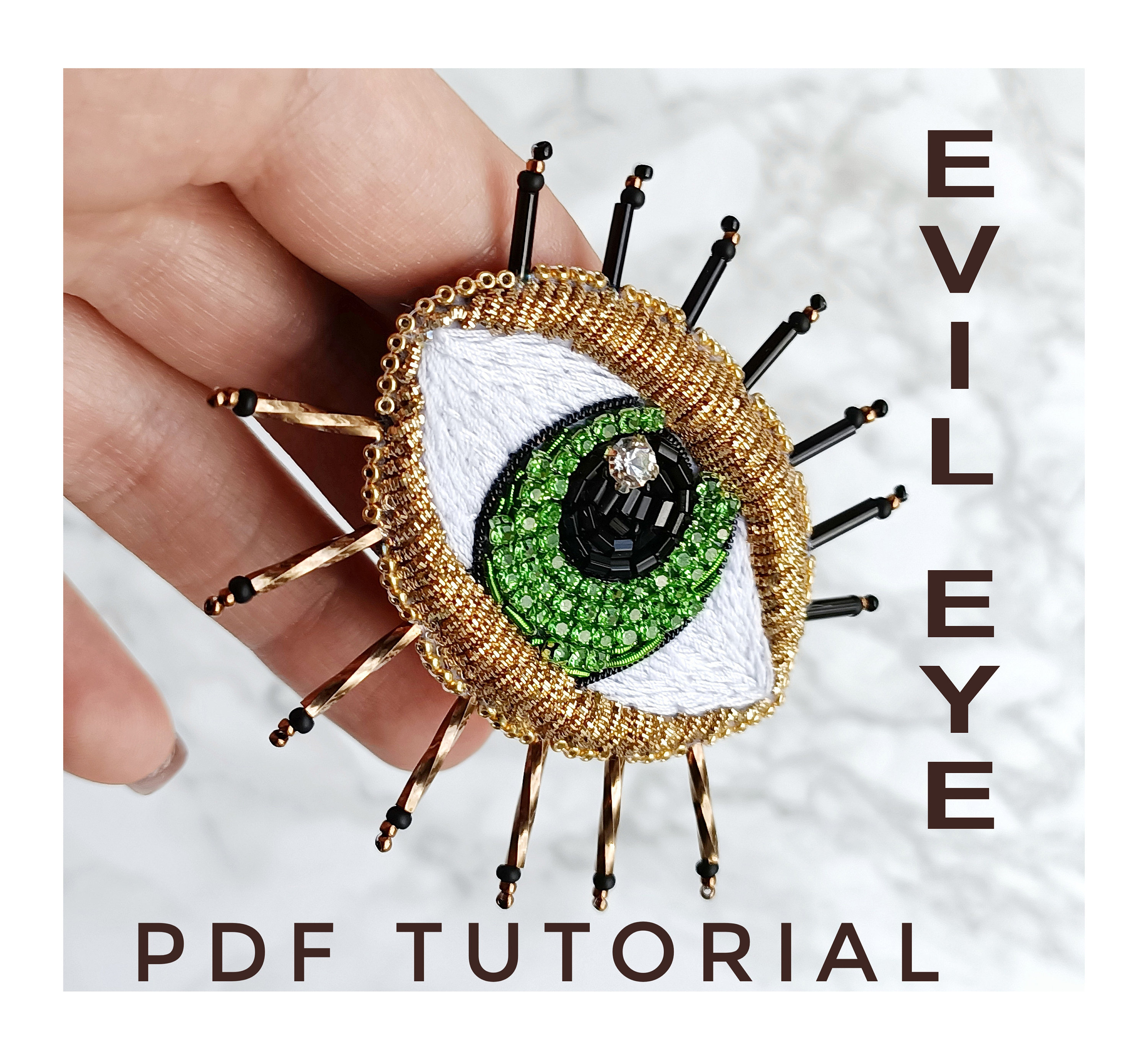 DIY Beaded Evil Eye Pin Beaded Evil Eye Brooch Tutorial | Etsy