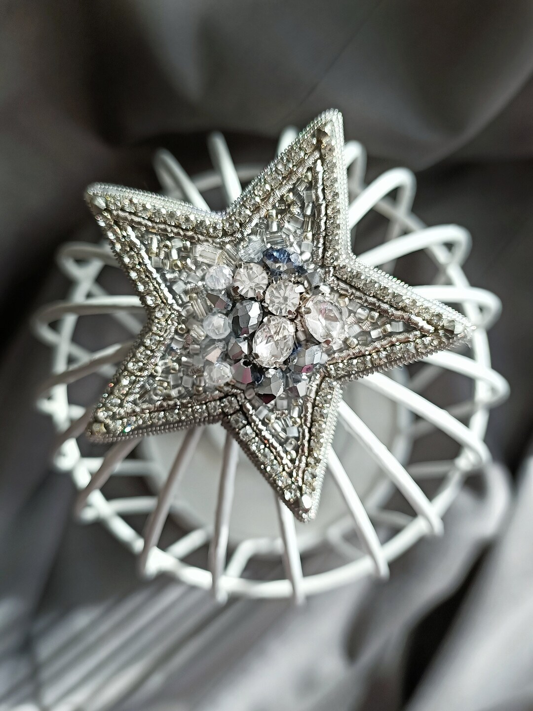 Celestial Star Beaded Brooch, Embroidered Star Pin - Etsy