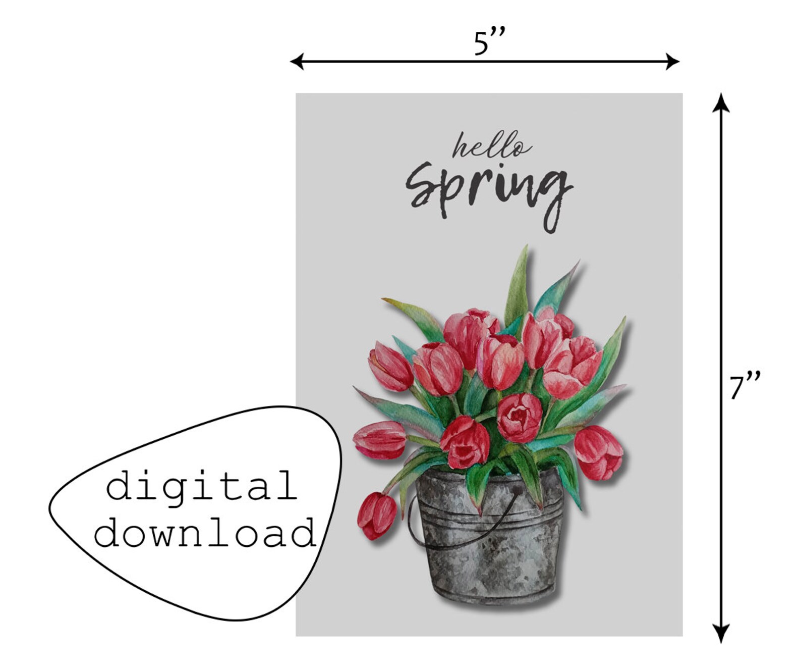 Printable Hello Spring Greeting Card Svg, 5x7 Poultry Greeting Card ...