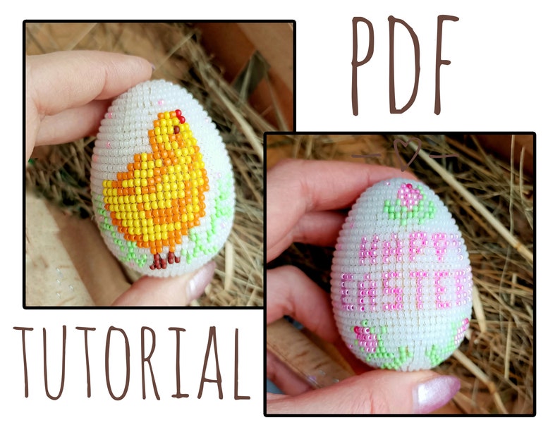 Beaded Easter Egg Tutorial Wooden Easter Eggs PNG - Etsy
