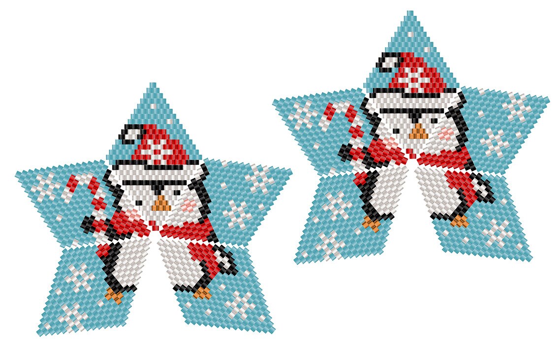Penguin Beaded Star Pattern 3D Beaded Peyote Star Tutorial - Etsy