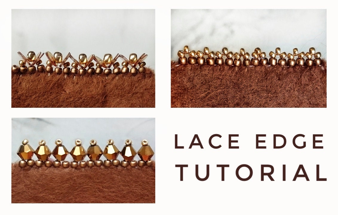 Lace Beaded Edge Tutorial, How to Finish Bead Embroidery, Lace ...