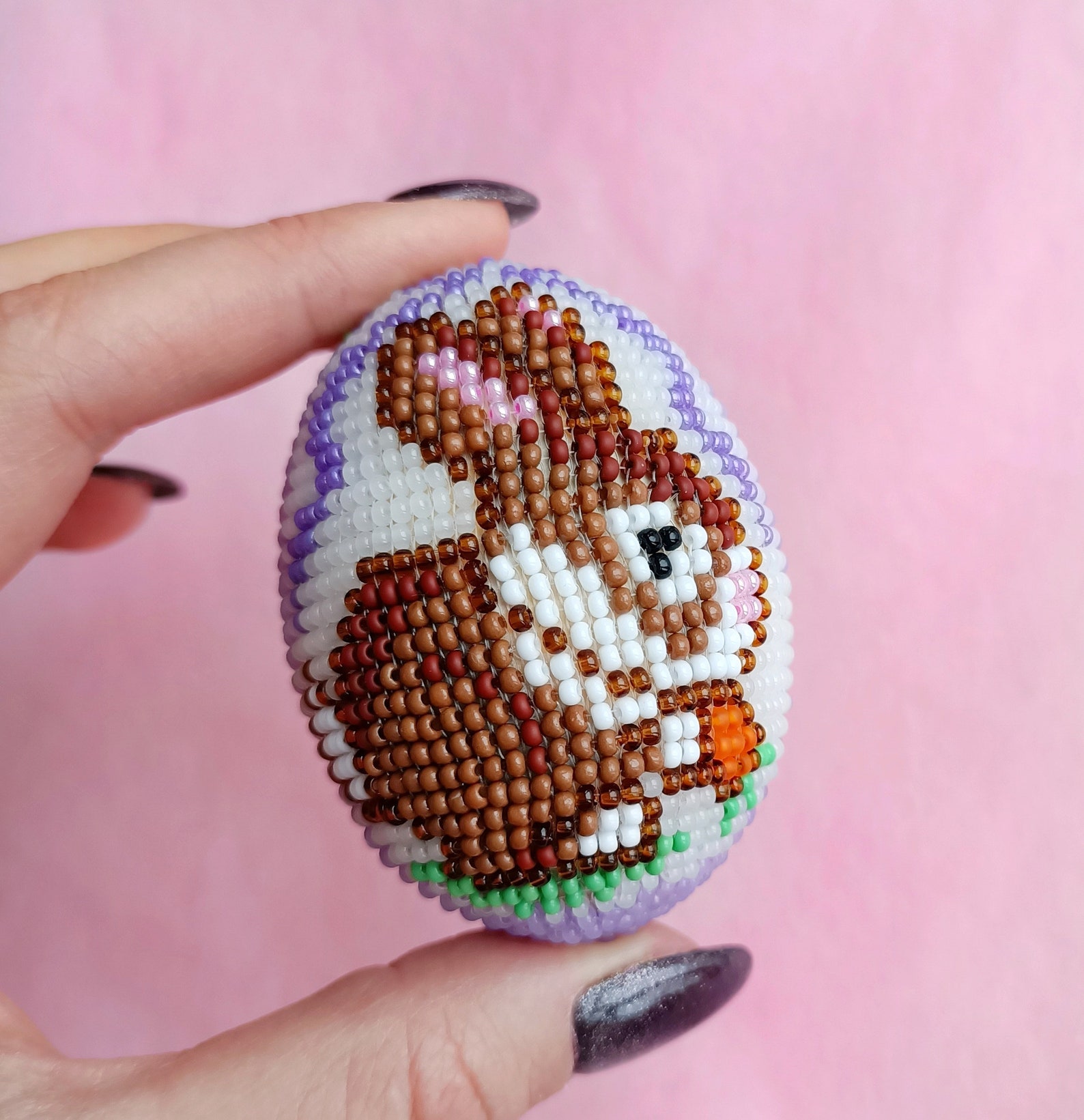 Beaded Easter Egg PDF Tutorial Wooden Easter Bunny Eggs - Etsy