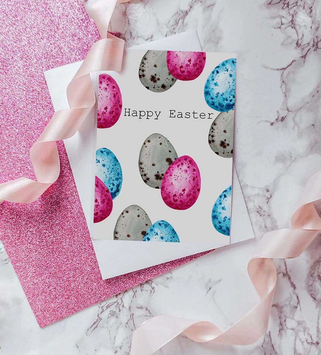 Printable Happy Easter Eggs Card Svg, 5x7 Poultry Greeting Card ...