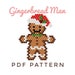 Gingerbread Man Brick Stitch Pattern for BEGGINERS, DIY Christmas Brick ...