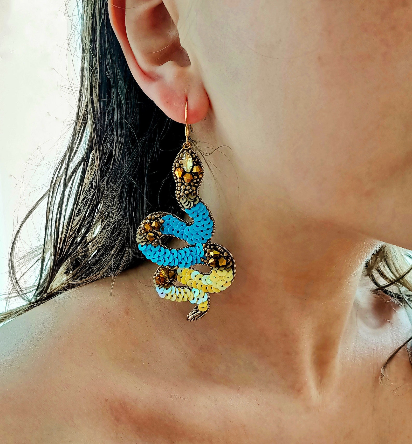 Ukraine Snake Island Heroes Memory Beaded Snake Dangle - Etsy