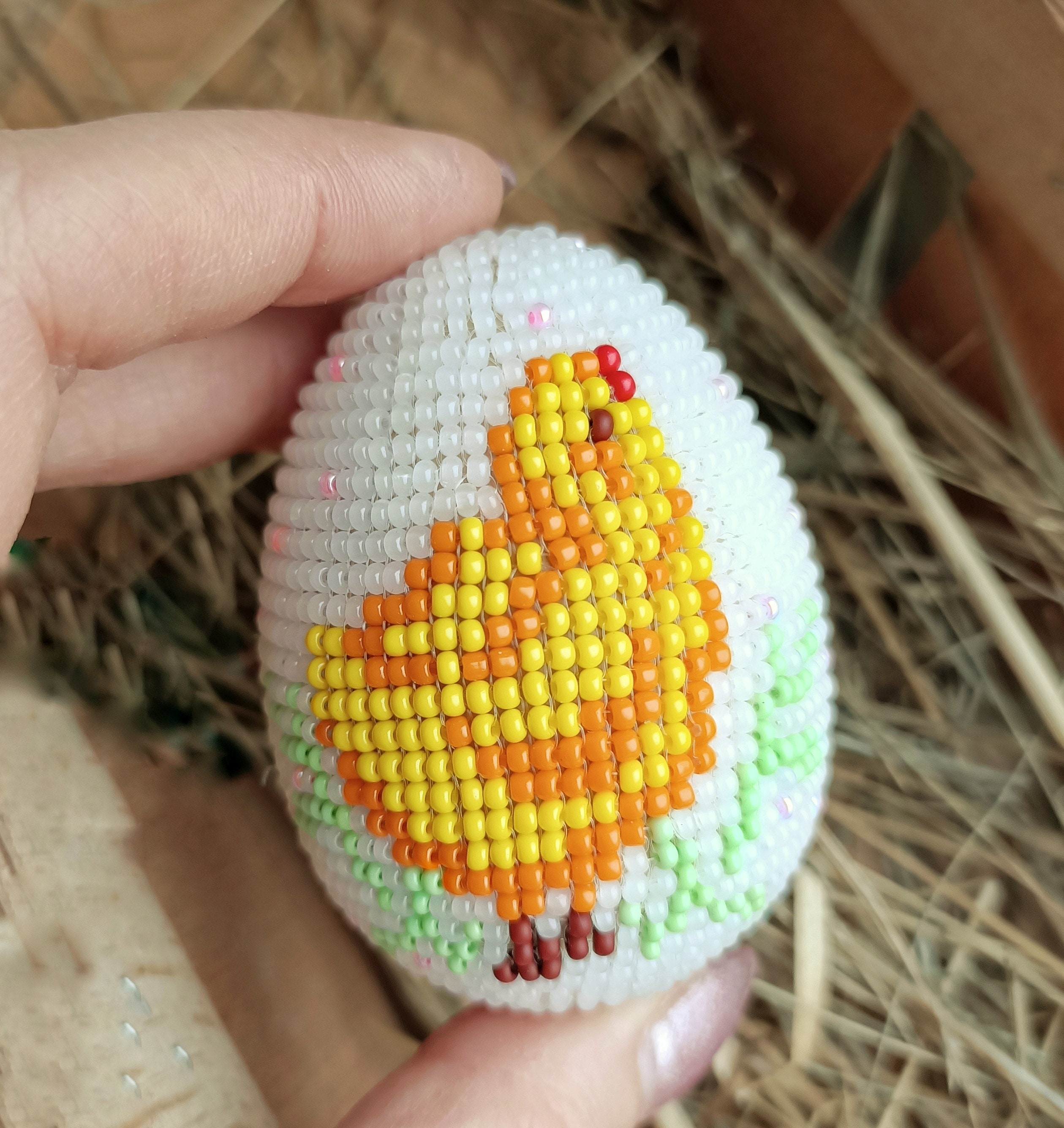 Beaded Easter Egg Tutorial Wooden Easter Eggs PNG | Etsy