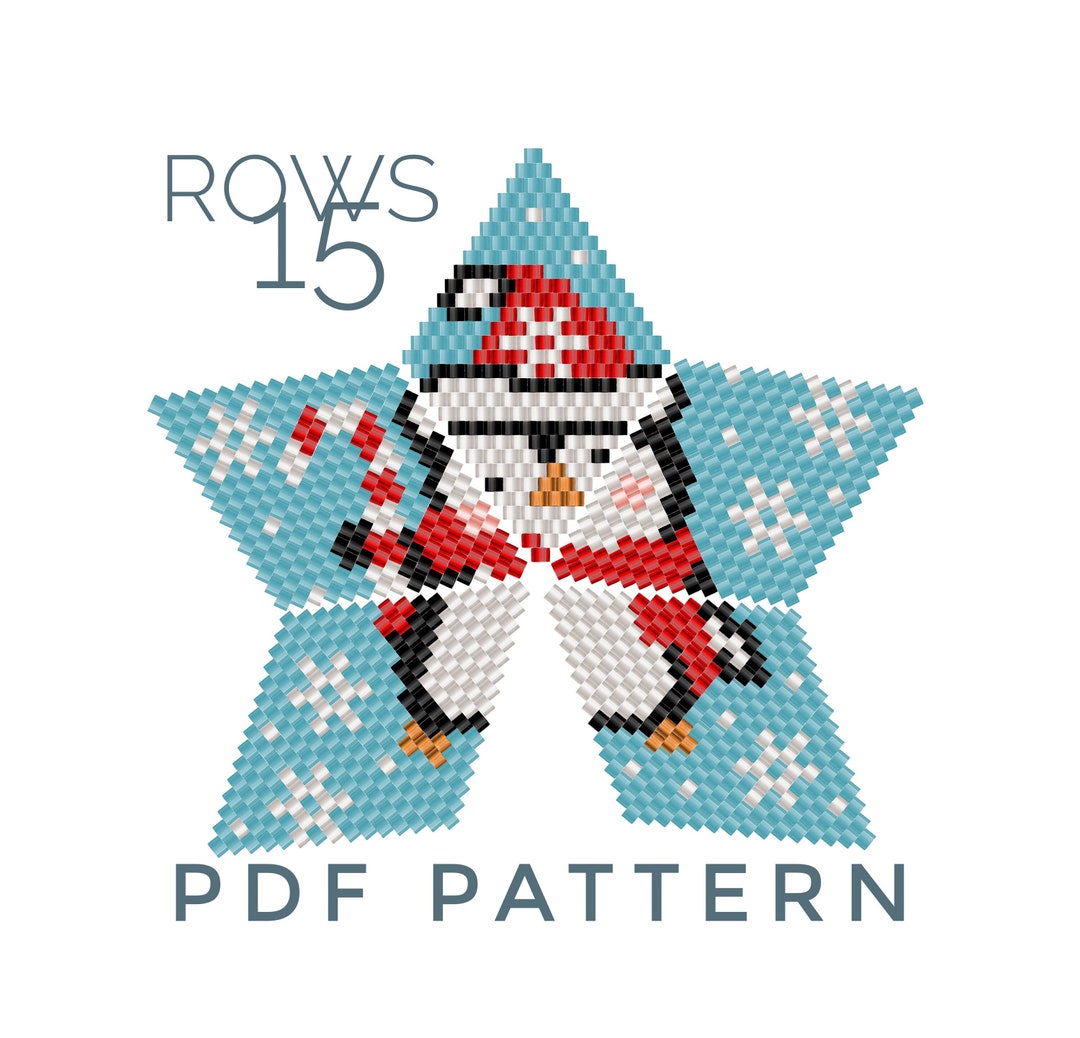 Penguin Beaded Star Pattern, 3D Beaded Peyote Star Tutorial, Christmas ...