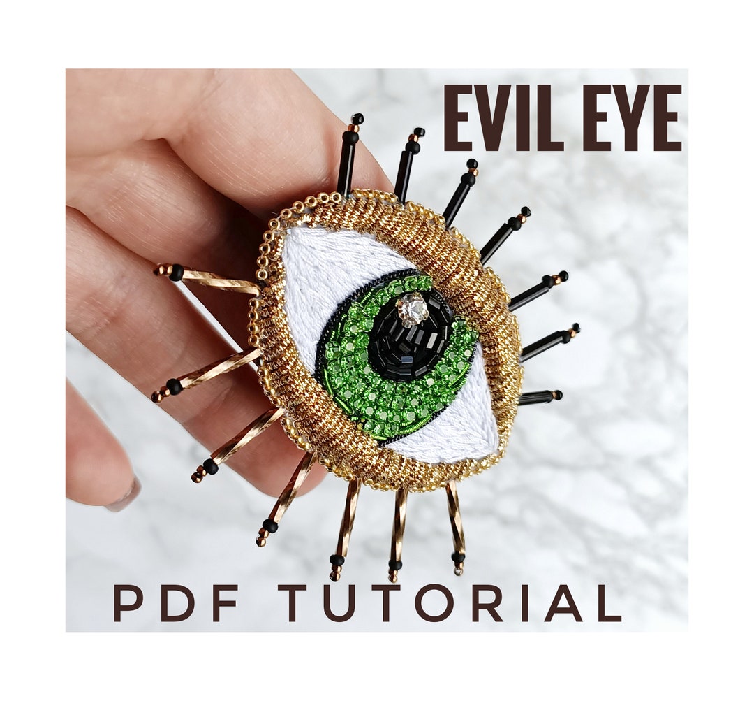 Beaded Evil Eye Brooch Tutorial, DIY Beaded Evil Eye, Embroidery ...