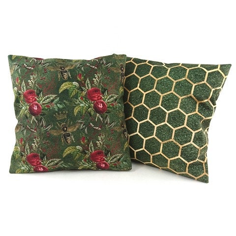 Waterproof Green Bees Honeycomb Printed Fabric Oilcloth - Etsy