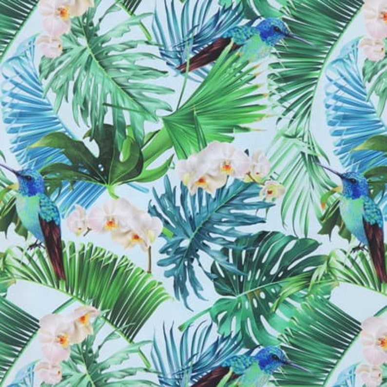 Waterproof Blue Hummingbirds Birds Printed Polyester Outdoor - Etsy UK