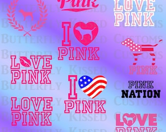 LOVE PINK svg file Love Pink Dog svg Pink Nation cut file | Etsy