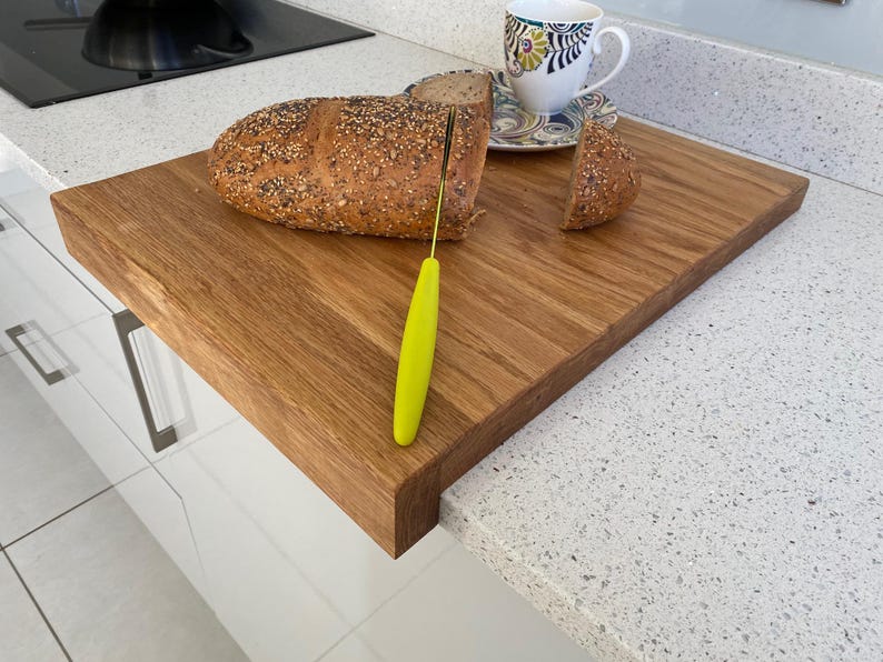 Solid Oak Chunky Lip Board, Worktop Saver, Carving Board, Handmade Oak ...