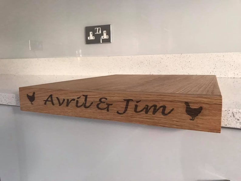 Personalized Solid Oak Countertop Cutting Board – Custom Engraved ...