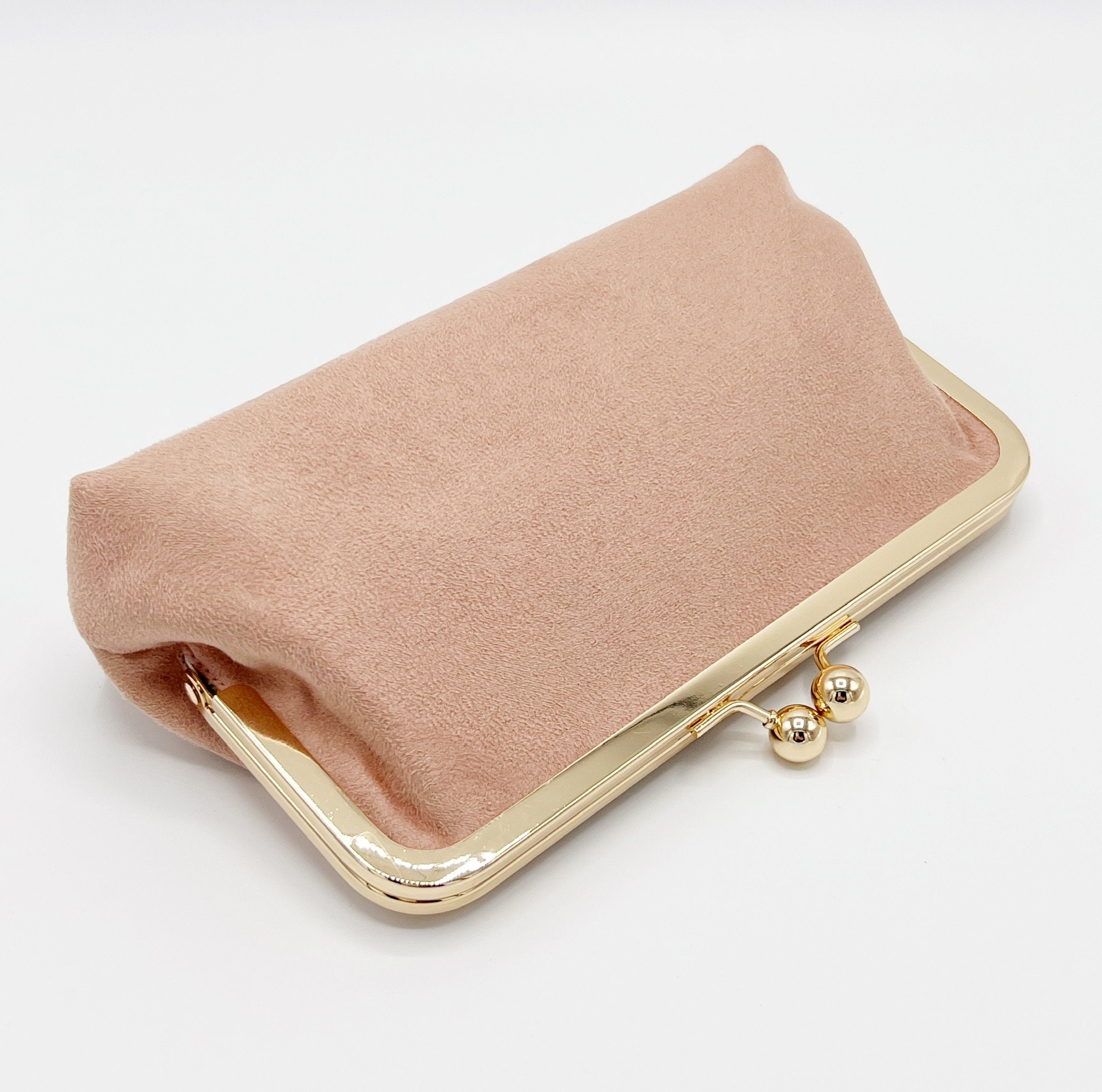 Dusty Rose Blush Pink Vegan Suede Clutch Purse/gift for - Etsy