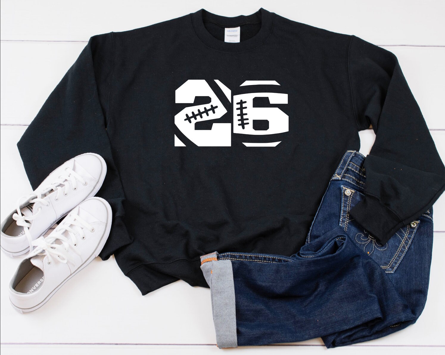 Football, Custom FOOTBALL Number Heavy Blend Crewneck Sweatshirt, Game ...