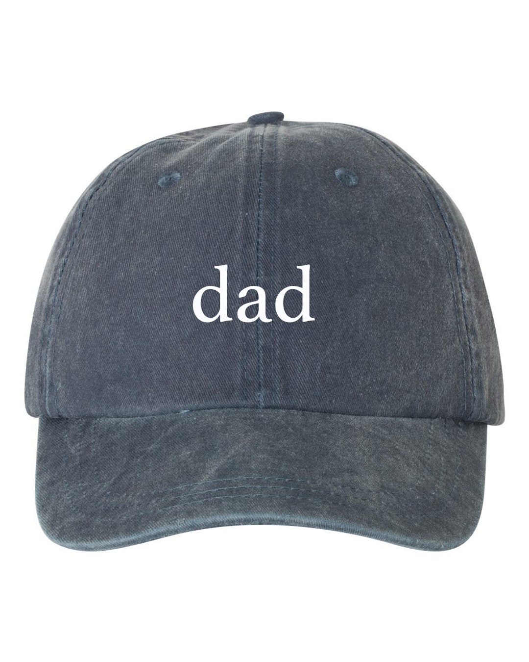 Dad Lowercase EMBROIDERED Unstructured Dad Hat Cap, Pigment Dyed ...