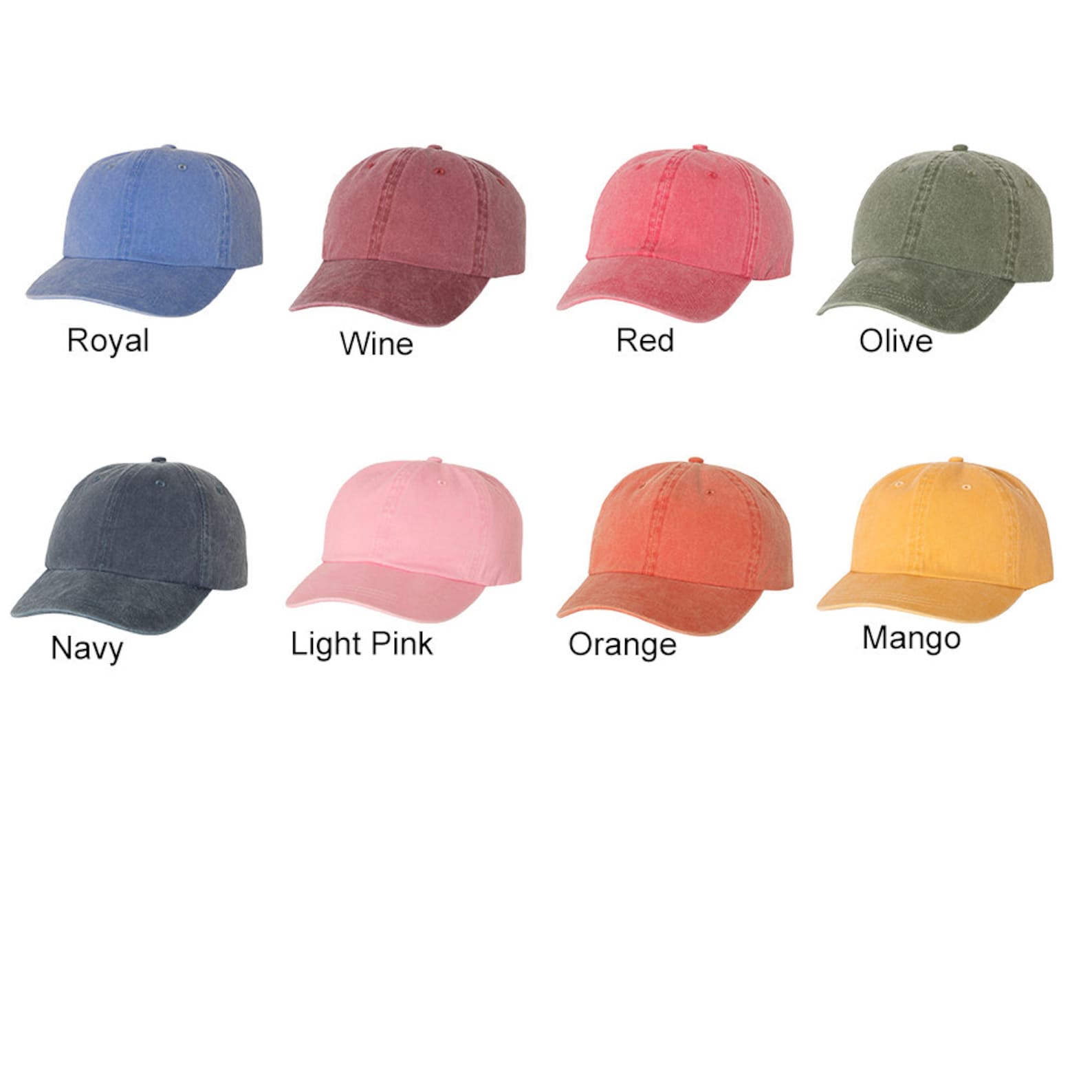 Your Custom Text/design EMBROIDERED Dad Hat Cap Pigment Dyed - Etsy