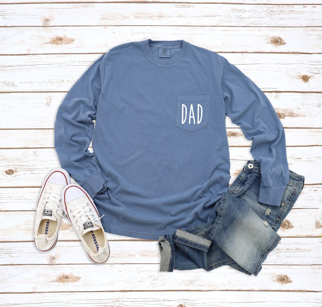 Dad Skinny Pocket Long Sleeve T-shirt Tee, Comfort Colors Shirts, Dad ...