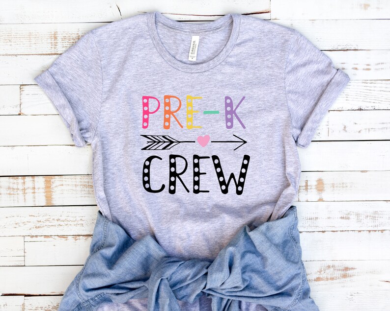 Pre-k Crew Shirt Pre Kinder Shirt Teacher Shirt Teacher | Etsy