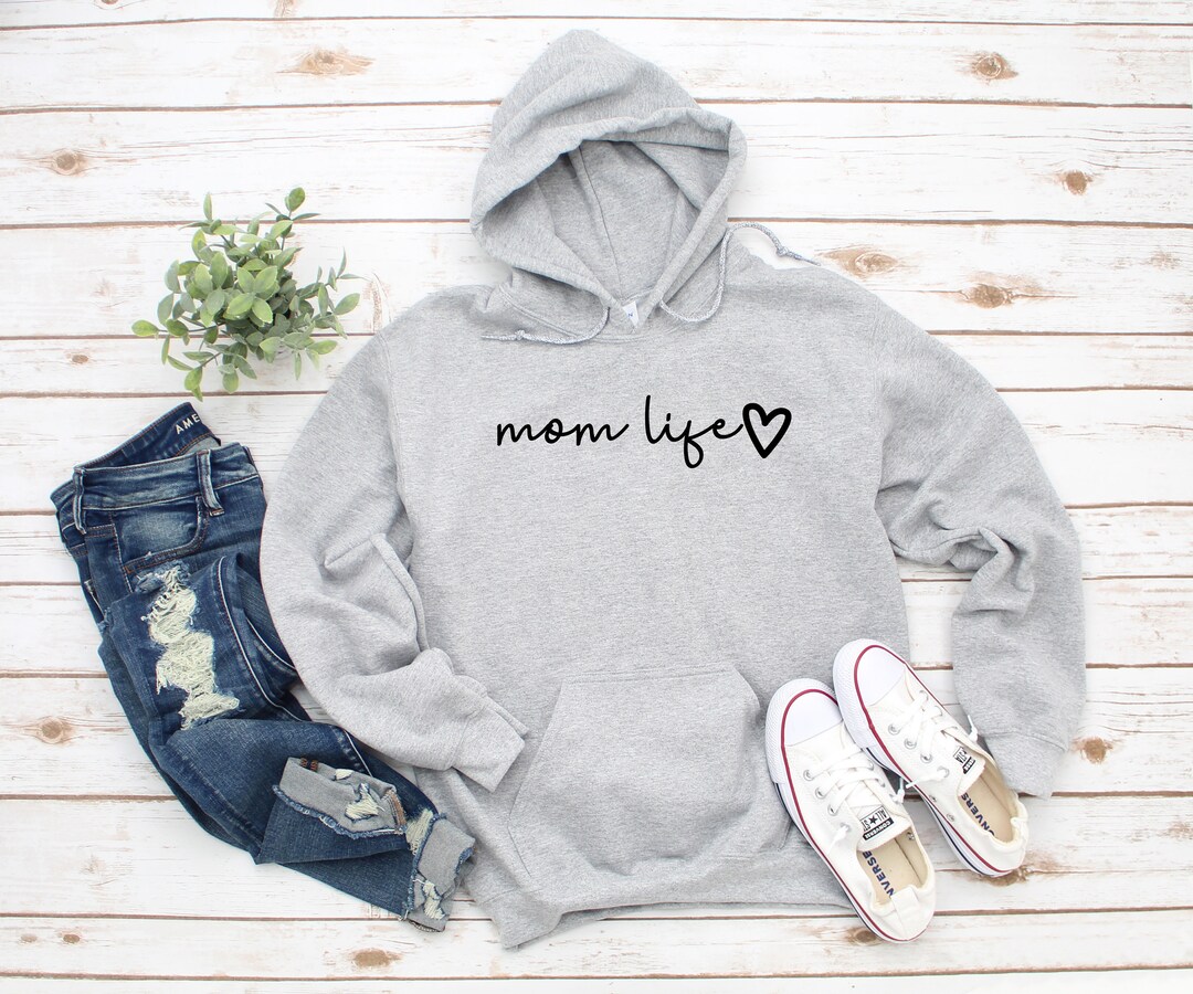Mom Life Script Sweatshirt Hoodie, Mom Hoodie, Mama Hoodie, Mama, Gift ...