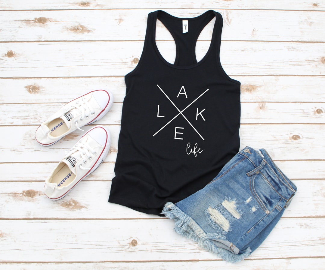 Lake Life Women's Racerback Tank Top Shirt, Lake Shirt, Summer Time ...