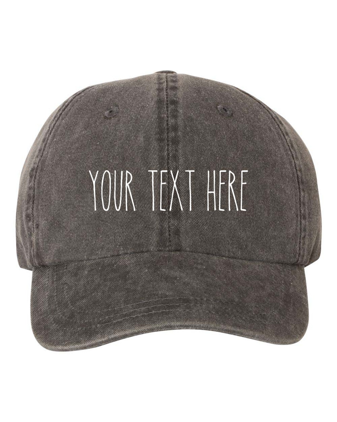 Your Text Here Front+back Custom Hat Cap, Pigment Dyed Unstructured ...