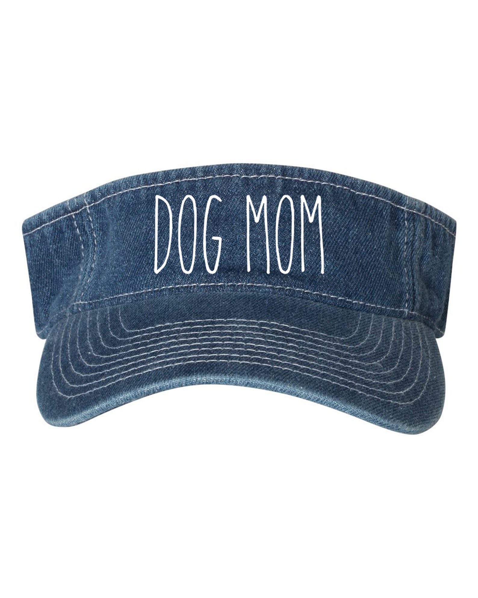 Dog Mom Denim Visor Hat Dog Lover Sun Visor Cap Fur Mama - Etsy