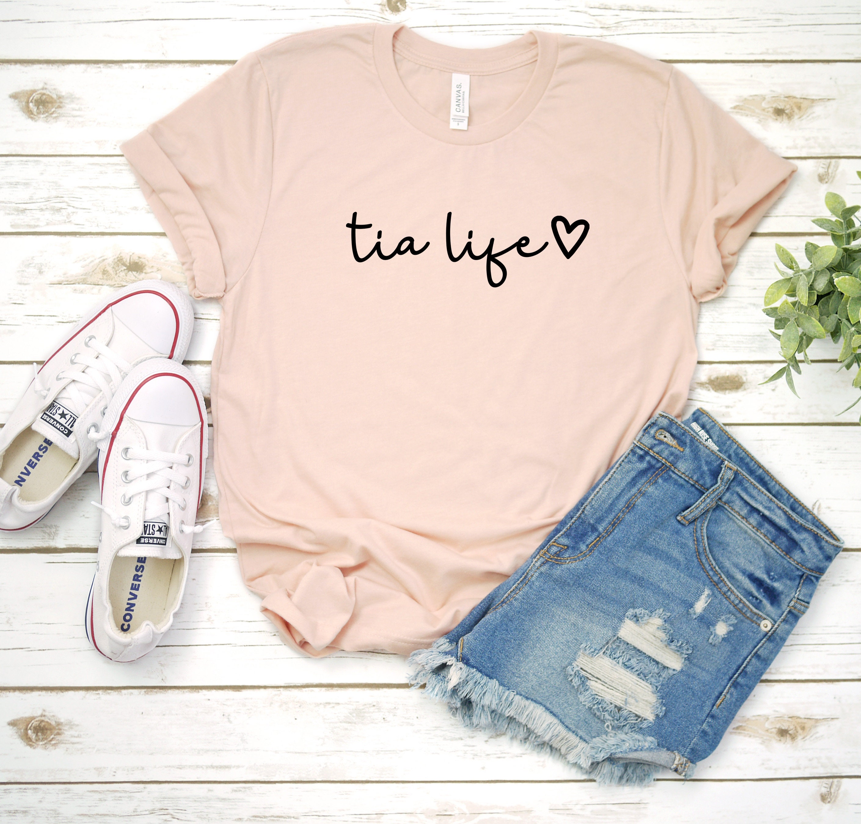 Tia Life Heart Script Shirt, Tia Shirt, Regalo Para Tia, Gift for Tia ...
