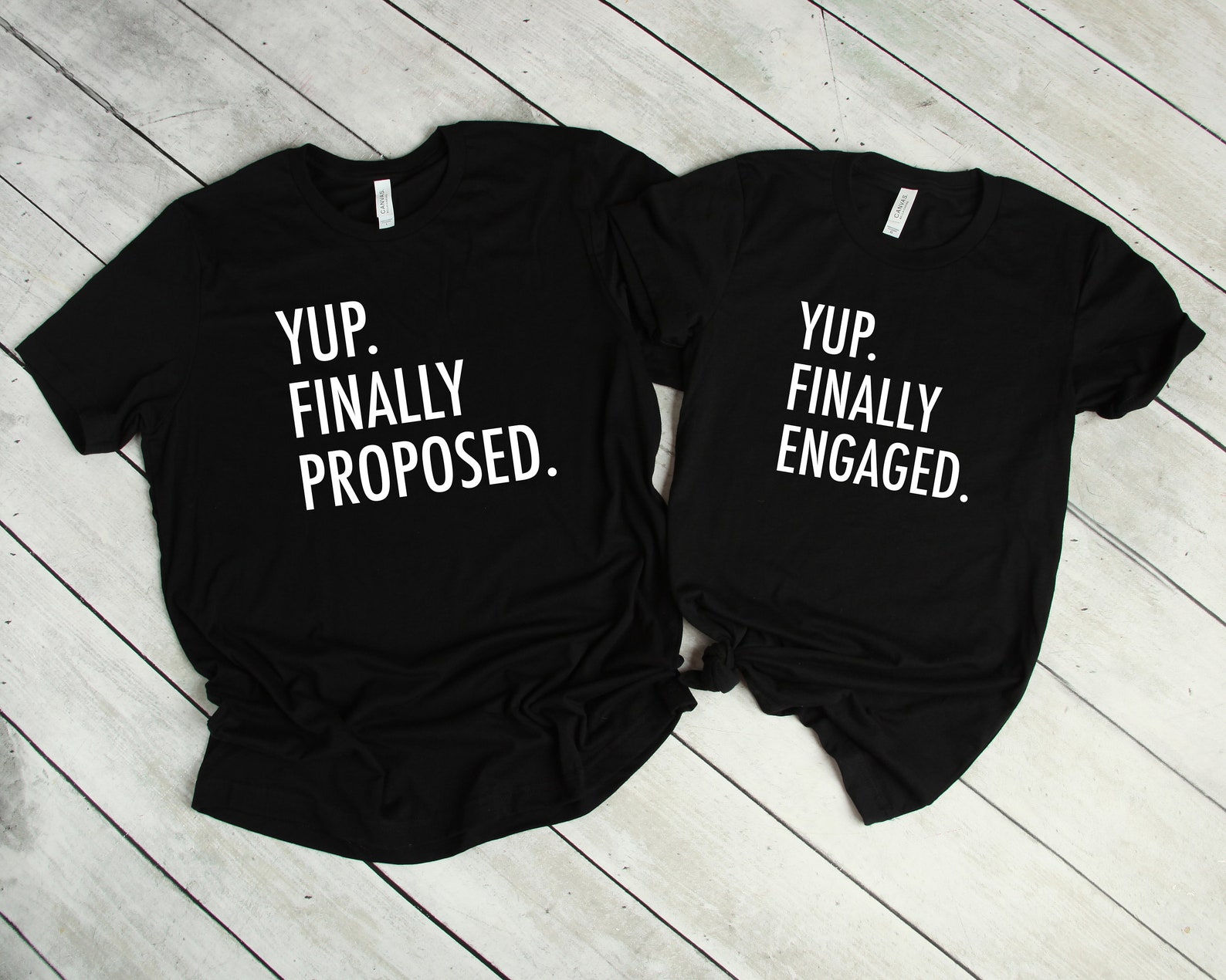 Couples Shirts T-shirt, Yup Finally Proposed, Yup Finally Engaged, His ...