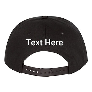 Your Text Here Front + Back Custom Snapback Hat Cap, Five Panel Flat ...