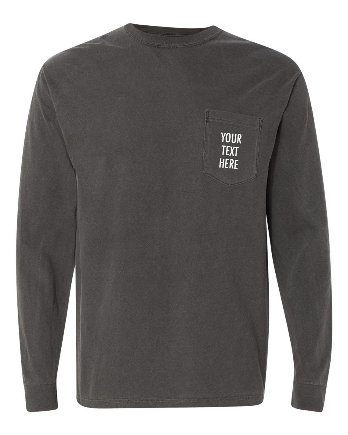 Custom Text on Pocket Back Long Sleeve T-shirt Tee Comfort - Etsy