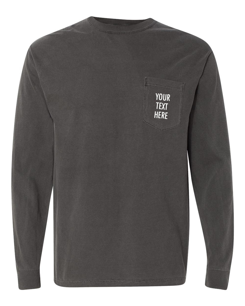 Custom Text on Pocket Back Long Sleeve T-shirt Tee Comfort - Etsy